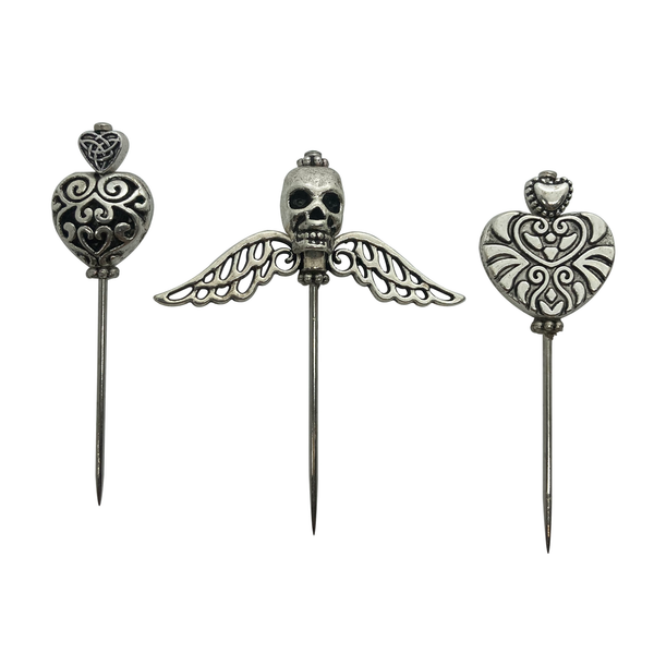 Deluxe Metal Gothic Voodoo Pins – asylumzone
