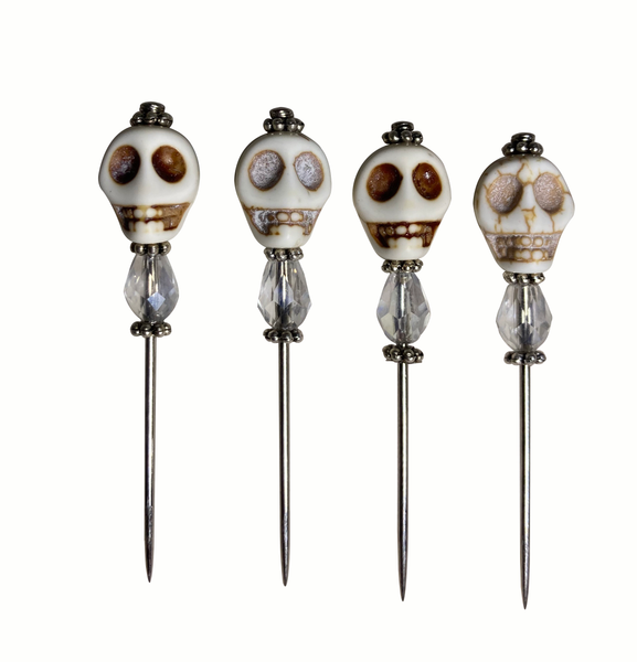 White Skull Voodoo Pin Set of 4 – asylumzone